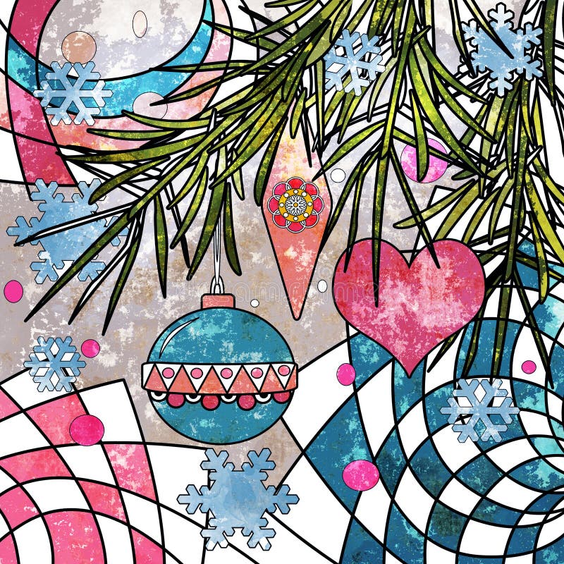 Christmas Background Vintage Style Stock Illustration - Illustration of ...