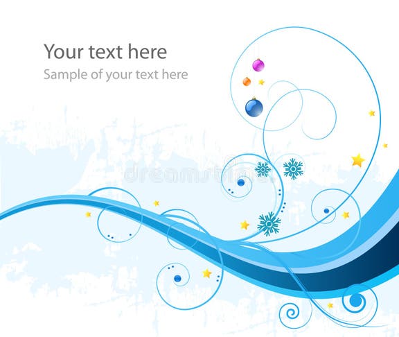 Christmas Background Waves with Patterns and Balls Stock Vector ...