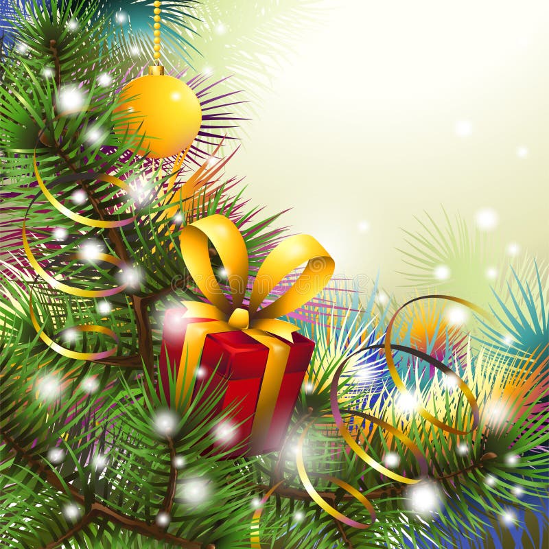 Christmas Backgroung with Present Stock Illustration - Illustration of ...