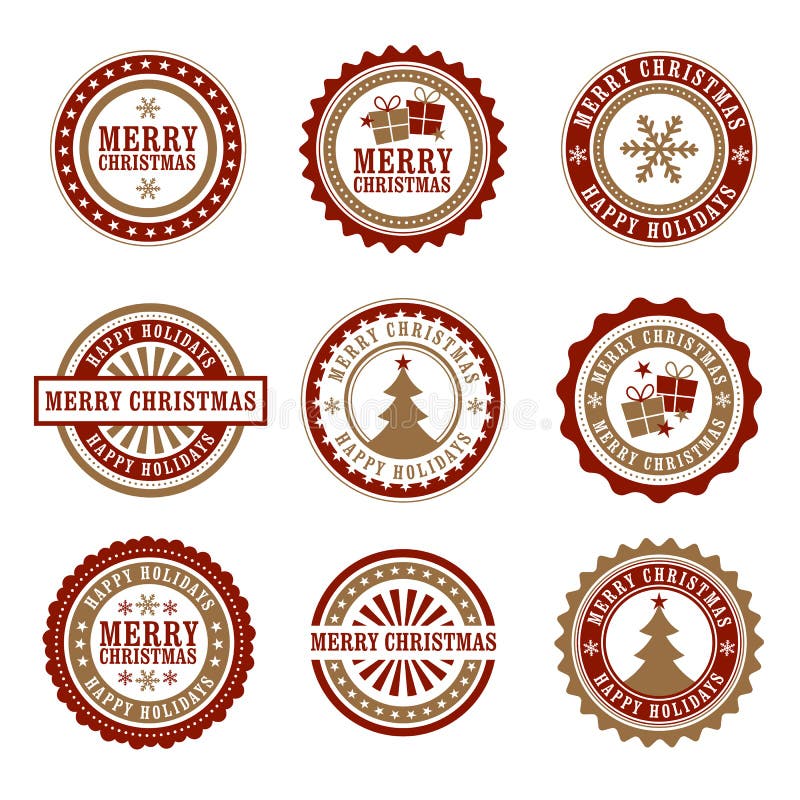 Christmas Badges stock vector. Illustration of seal, creative - 44946444