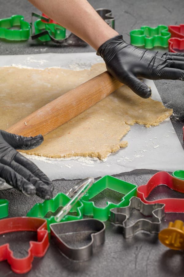 Christmas Bakery. Rolling Pin Stock Image - Image of baker, making ...