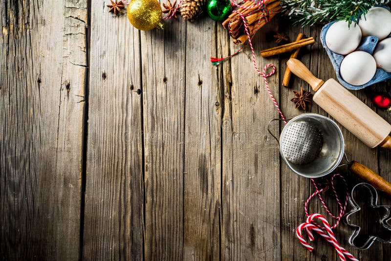 Christmas Baking Background Stock Photo - Image of decoration, spices ...