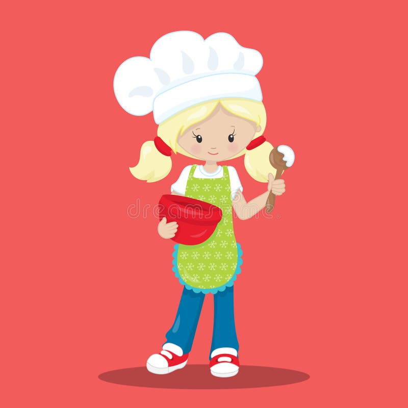 Christmas Baking Girl Chef 01 Stock Vector - Illustration of baking ...