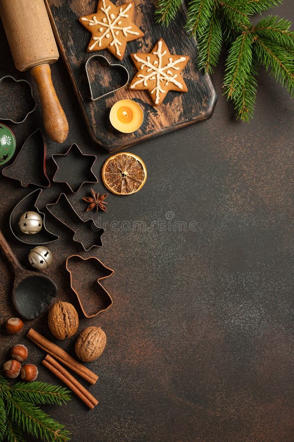 Christmas Baking Table. Christmas Background Stock Photo - Image of ...