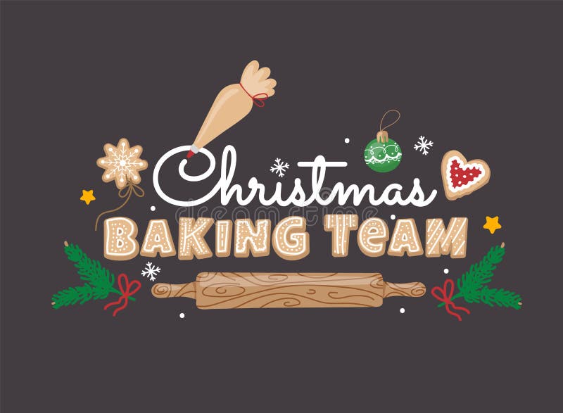 Christmas Baking Team Design for Tshirt Design Stock Vector ...