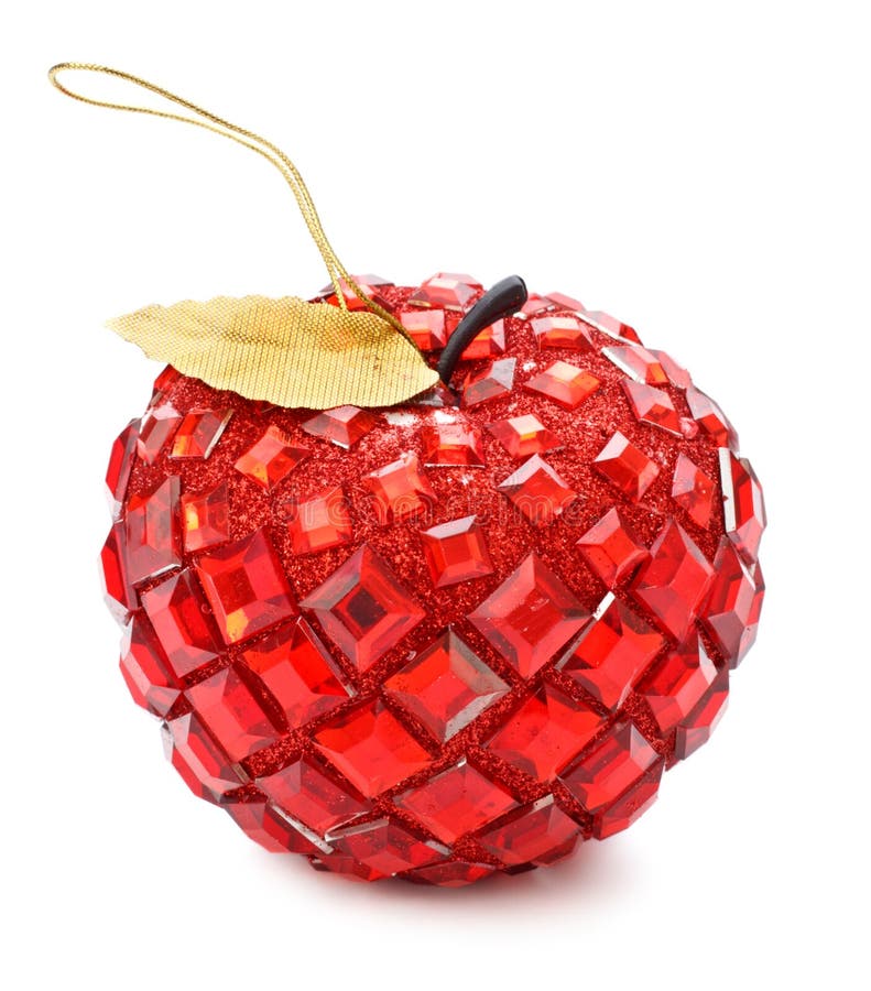Christmas Ball in Apple Shape Stock Photo - Image of isolated, shiny ...