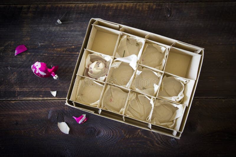 Christmas ball box stock image. Image of broken, ornament - 45428513