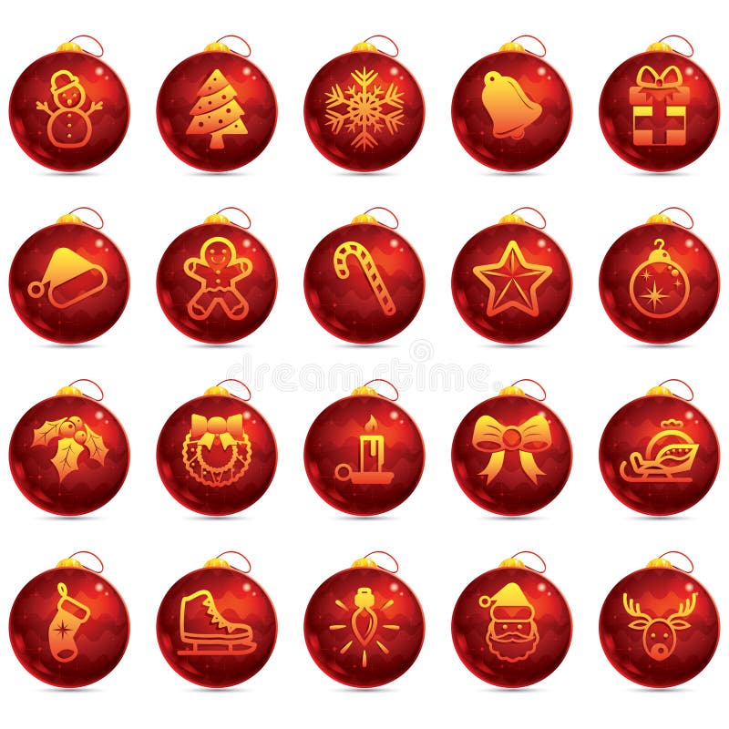 Christmas Ball Buttons. Vector Illustration Decorative Design Stock ...