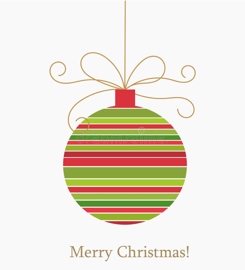 Retro Christmas Card with Tree and Ornaments Stock Vector ...
