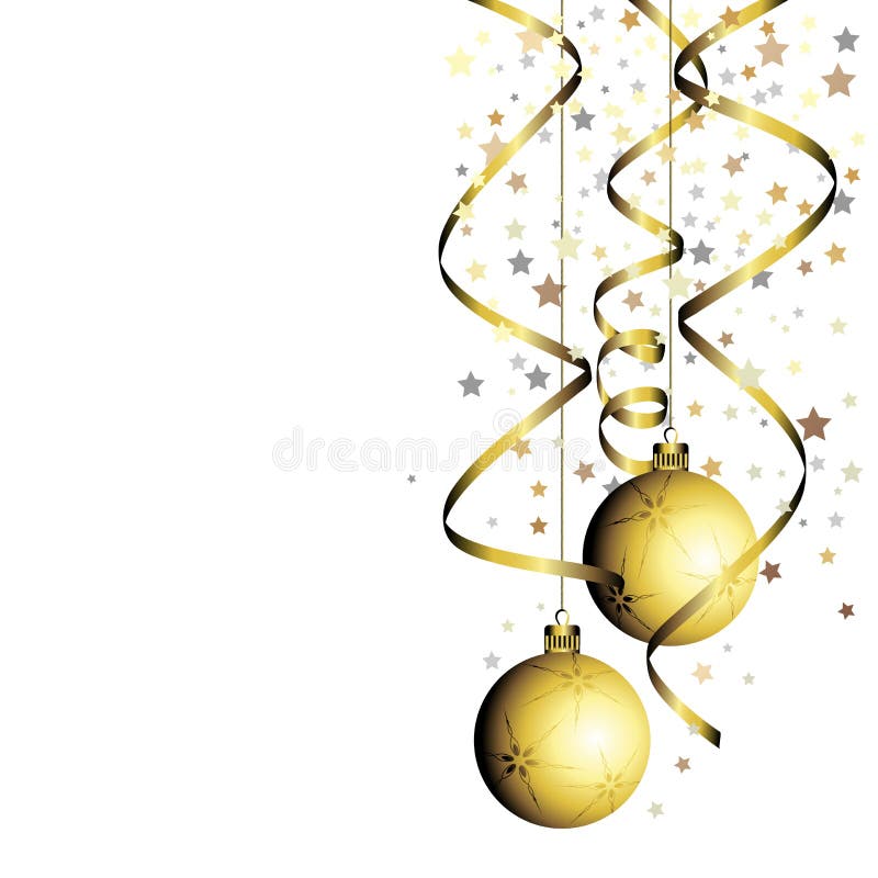 Christmas Ball with Curly Ribbon Stock Vector - Illustration of ...