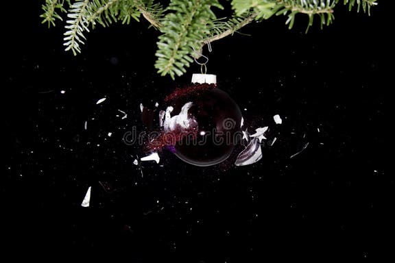 Christmas ball exploding. stock image. Image of beautiful - 77262693