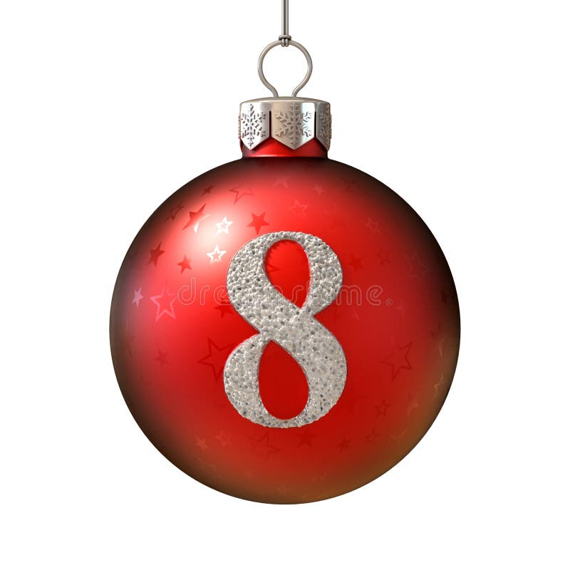 Christmas Ball Font Number 8 Stock Illustration - Illustration of decor ...