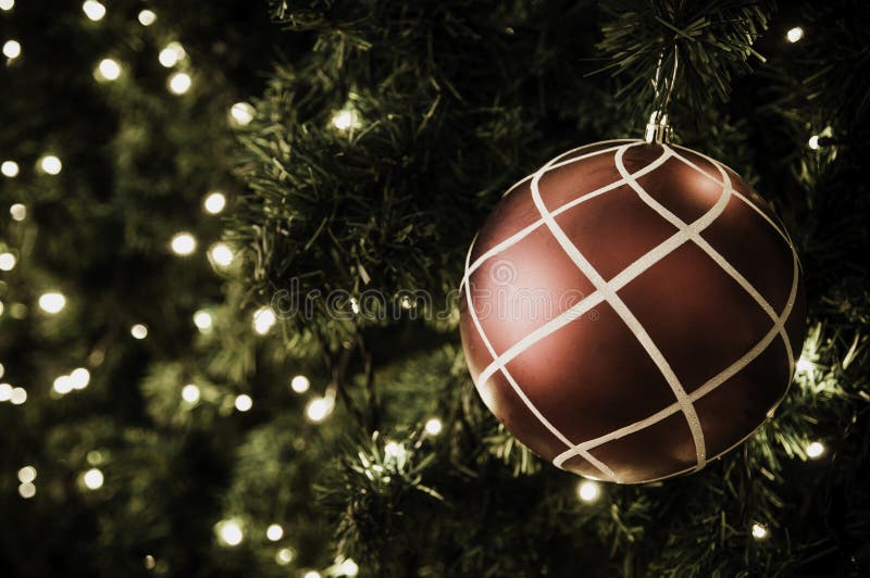 Christmas Ball Hanging on Tree. Stock Image - Image of decorate ...