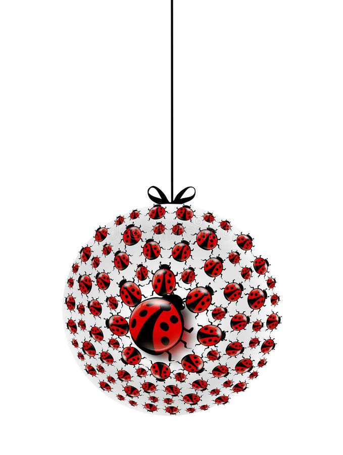 Christmas Ball of ladybugs stock illustration. Illustration of point ...