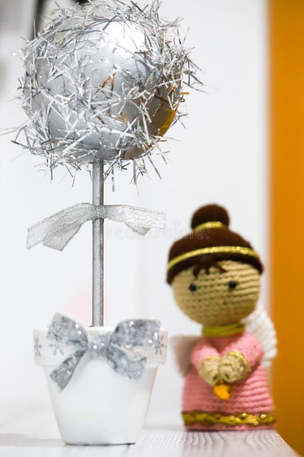 Christmas Ball and Little Angel Stock Image - Image of little, tree ...