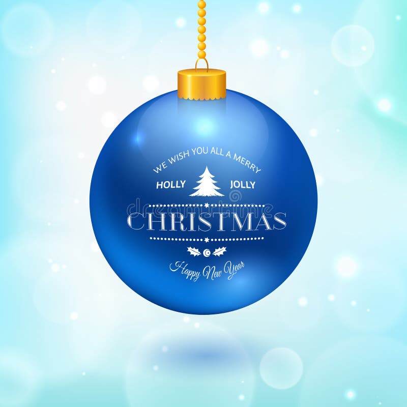 Christmas Ball with Logo Hanging on a Chain Stock Vector - Illustration ...