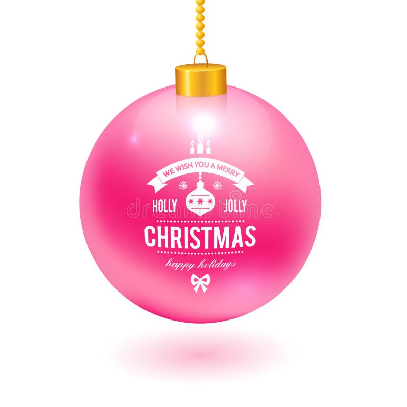Christmas Ball with Logo Hanging on a Chain Stock Vector - Illustration ...
