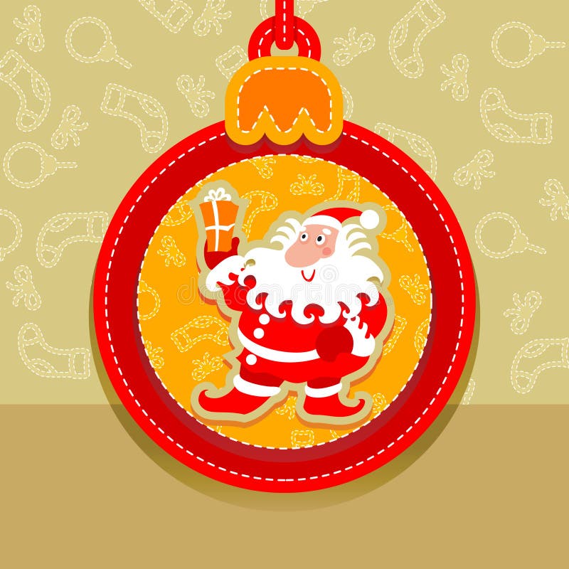 Christmas Ball, Postcard Santa Claus Stock Vector - Illustration of ...