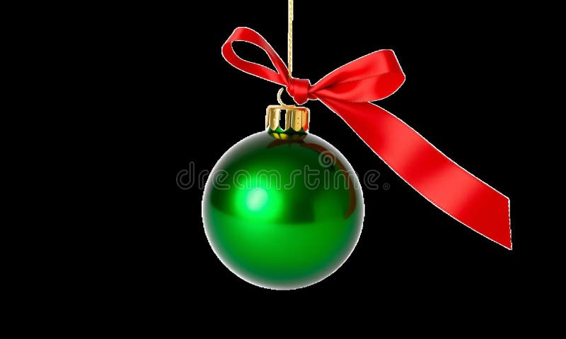 Christmas Ball with Ribbon and a Bow Isolated on Transparent Background ...