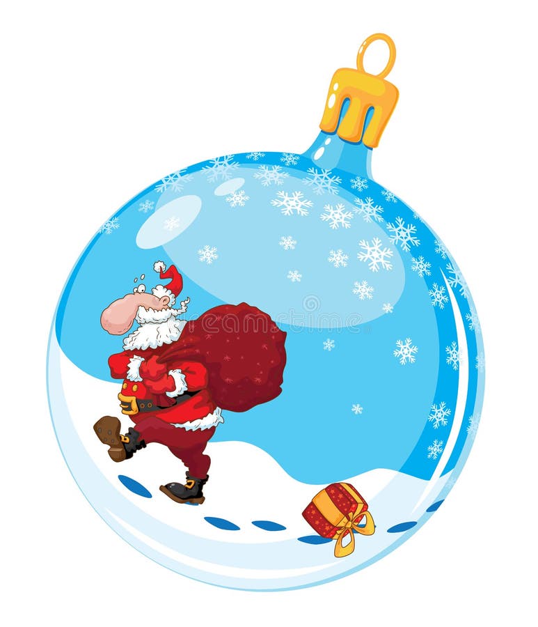 Christmas ball with Santa stock vector. Illustration of funny - 21831667