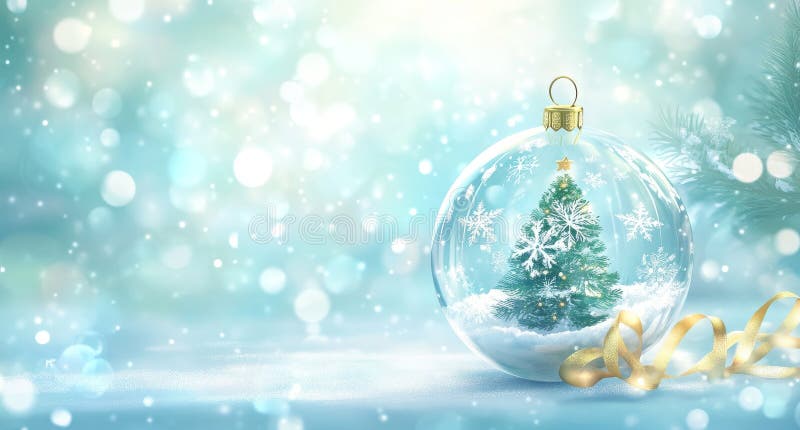 A Christmas Ball with a See-through Design Showcasing a 3D Christmas ...