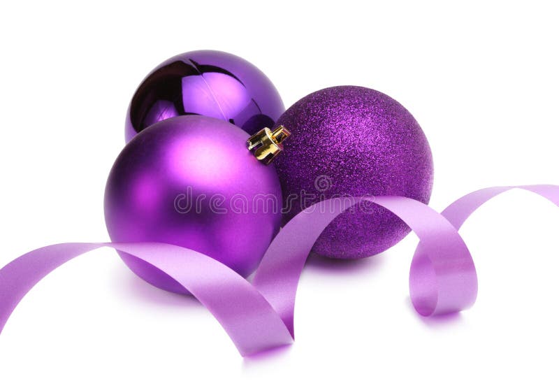 Purple Decorative Christmas Ornaments Stock Image - Image of shine ...