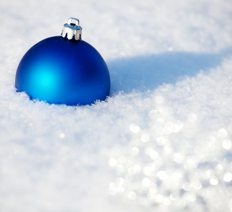 Christmas ball on snow stock image. Image of celebration - 26594369