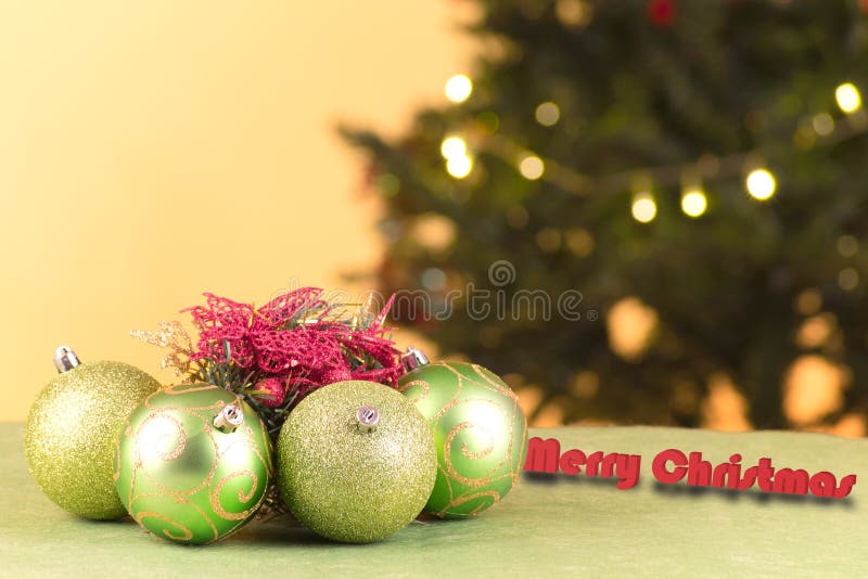 Christmas Ball and Tree with Decorations Stock Image - Image of merry ...
