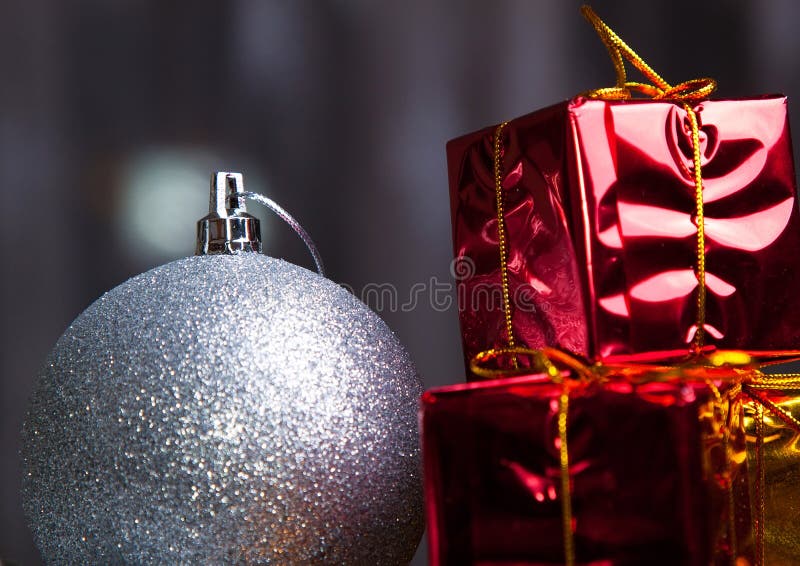 Christmas balls and box stock image. Image of gifts, wallpaper - 27906943