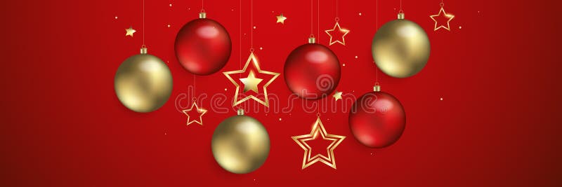 Christmas Balls Design Banner Stock Vector - Illustration of merry ...