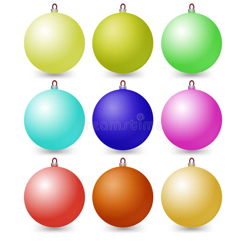 Christmas Balls in Different Colors. Vector Illustration. Stock Vector ...