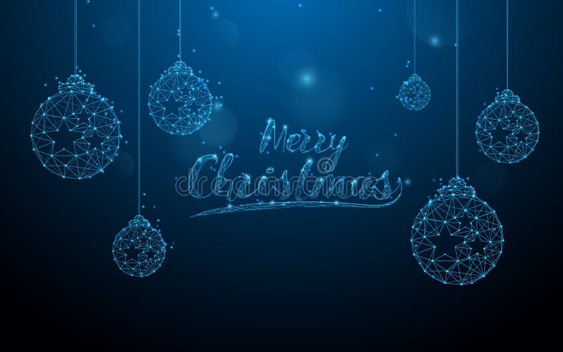 Christmas Balls Form Lines, Triangles and Particle Style Design ...