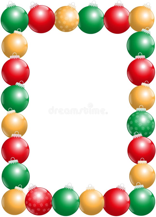 Christmas Balls Frame Vertical Stock Vector - Illustration of advent ...
