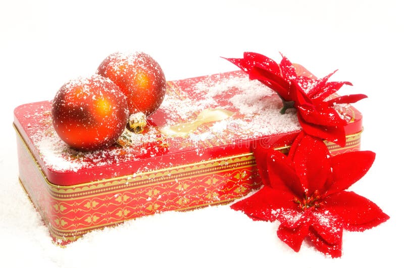 Christmas Balls with Gift Box Stock Image - Image of holiday, decorate ...