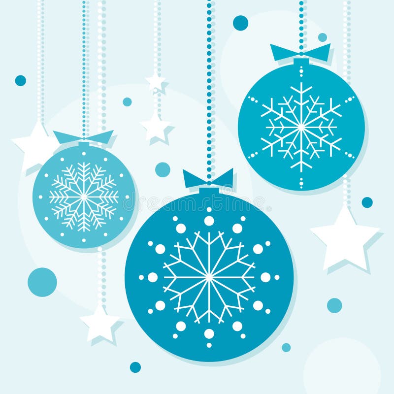 Christmas Balls with Snowflakes Stock Vector - Illustration of blue ...