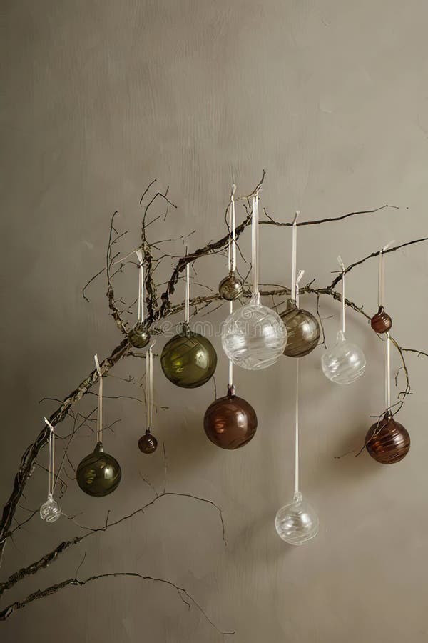 Christmas Balls on Tree Branch. Stock Photo - Image of ornament, hang ...