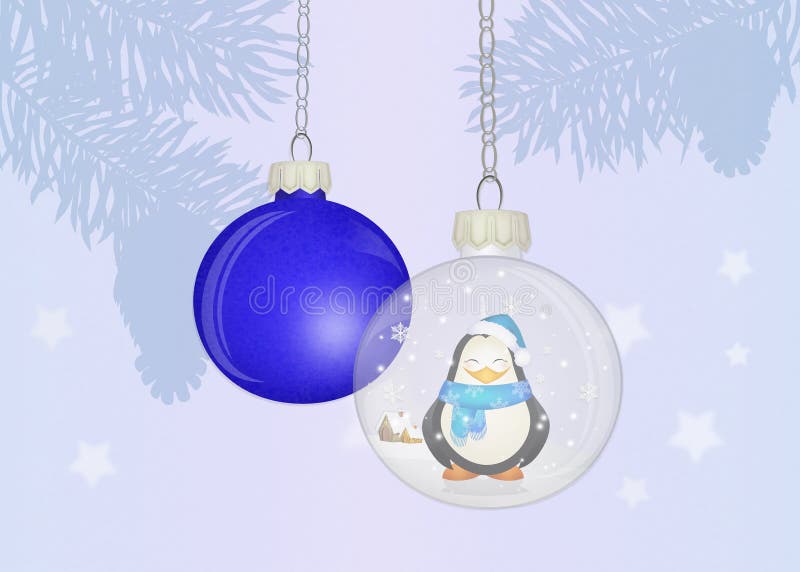 Christmas balls on tree stock illustration. Illustration of celebration ...