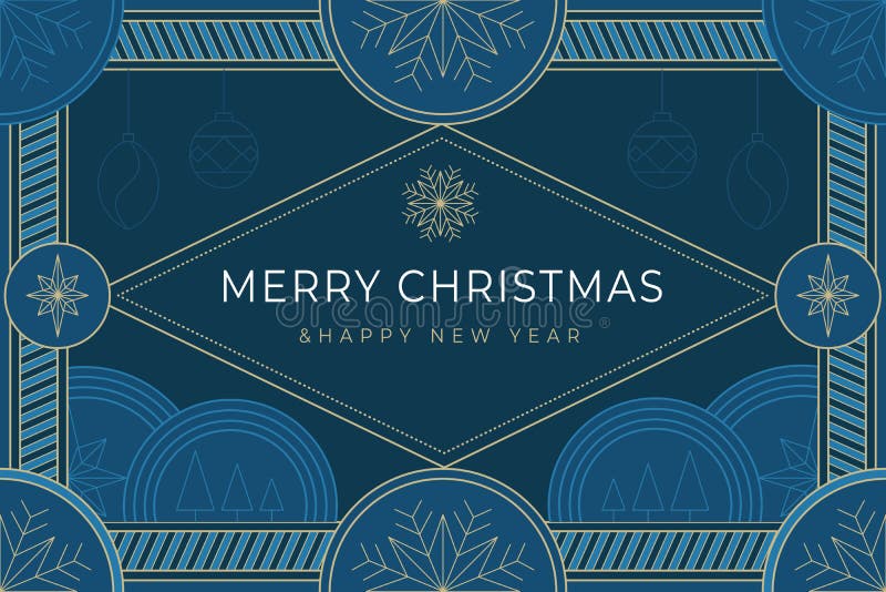 Christmas Banner in Art Deco Style in Illustraion Stock Vector ...