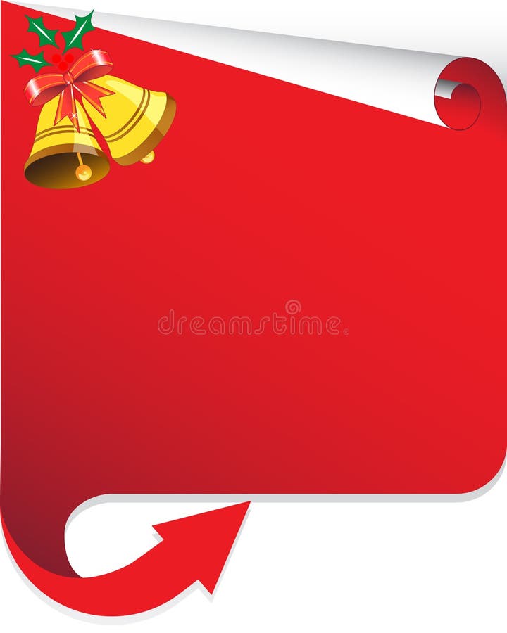Christmas Banner with Bells Stock Vector - Illustration of isolated ...