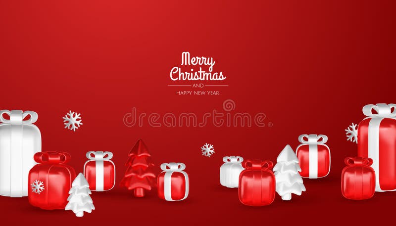 Christmas Banner with Gift Boxes and Snowflakes. Header Poster for ...