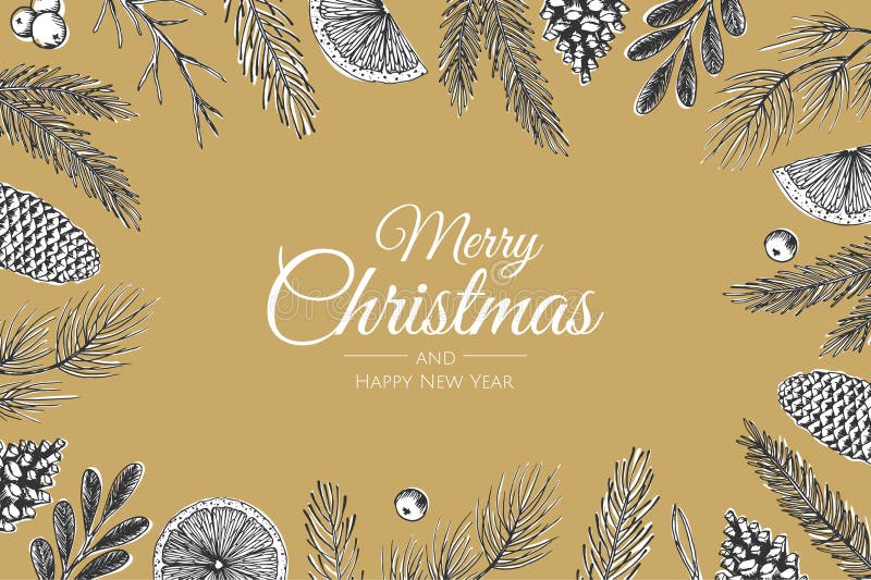 Christmas Banner. Horizontal Christmas Poster, Greeting Cards, Headers ...