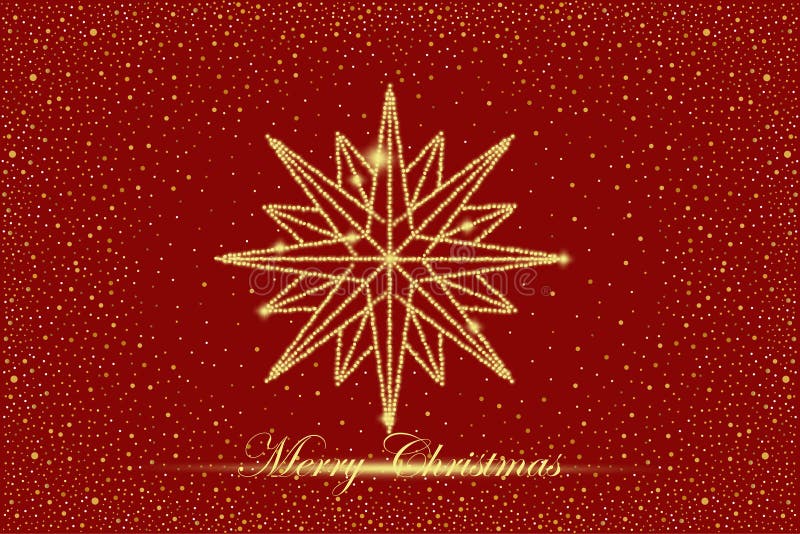 Christmas Banner with the Shining Star. Realistic Vector Illustration ...