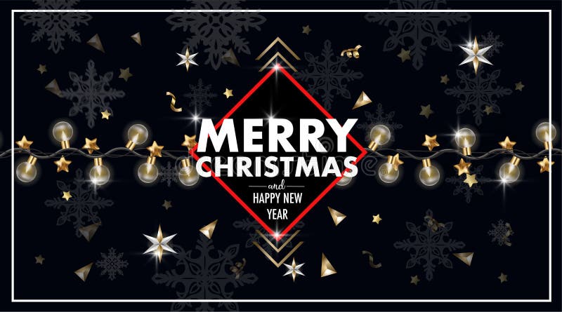 Christmas Banner with Star and Snowflake. Vector. Stock Vector ...