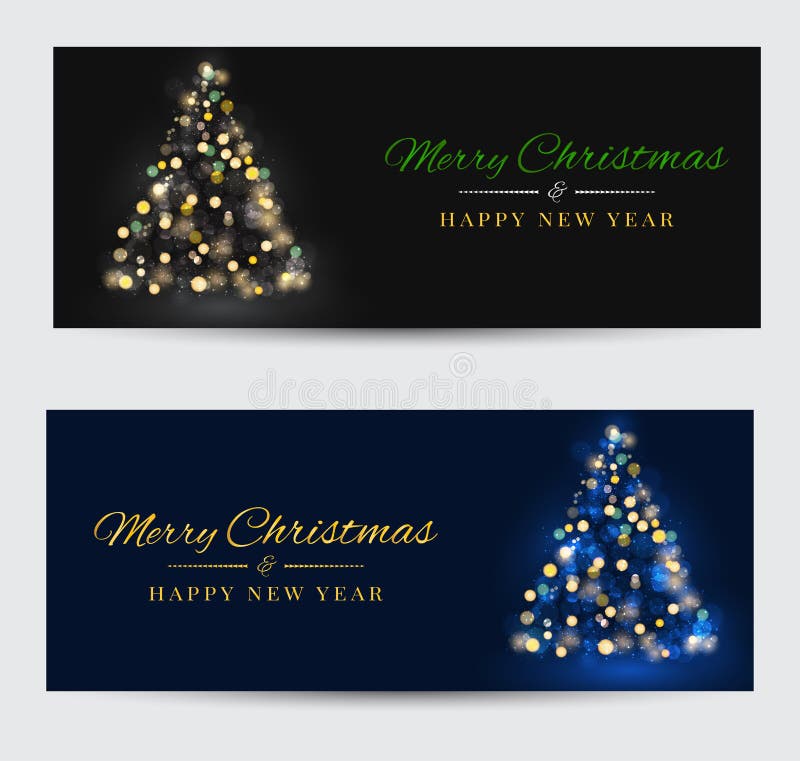 Christmas Banners with Decorated on Background. Stock Vector ...