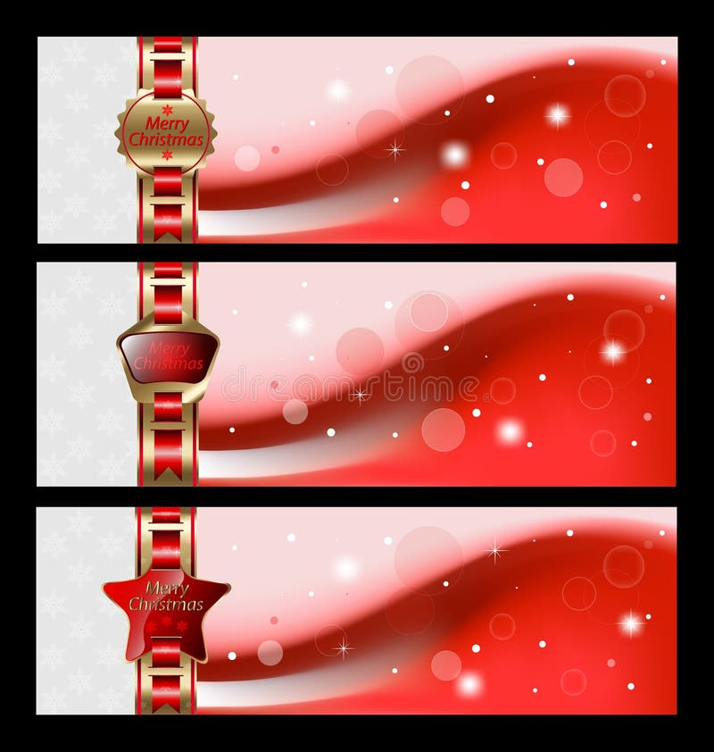 Christmas Banners with Embellishment Stock Illustration - Illustration ...