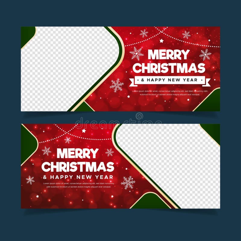 Christmas Banners with Greeting Vector Design Illustration Stock Vector ...