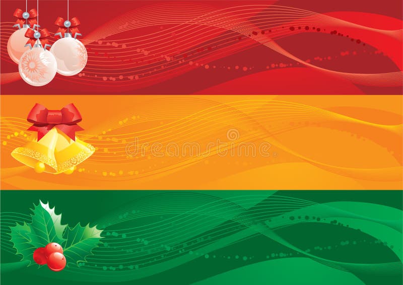 Set of banners with holly stock vector. Illustration of celebration ...