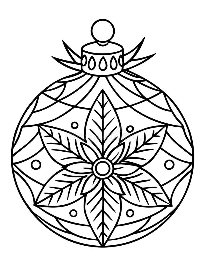 Christmas Bauble Coloring Book for Kids Stock Illustration ...