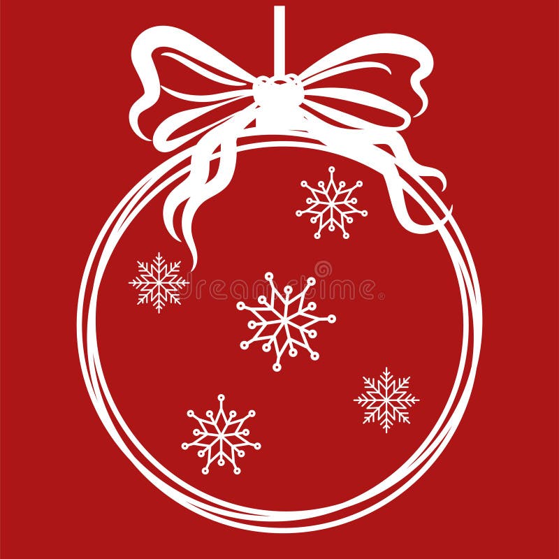 Christmas Bauble Frame Border Decorative Element with Bow and ...