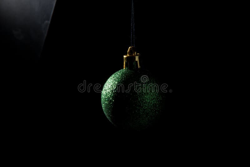 Christmas Bauble Over Dark Background. Low Key Photo Stock Photo ...